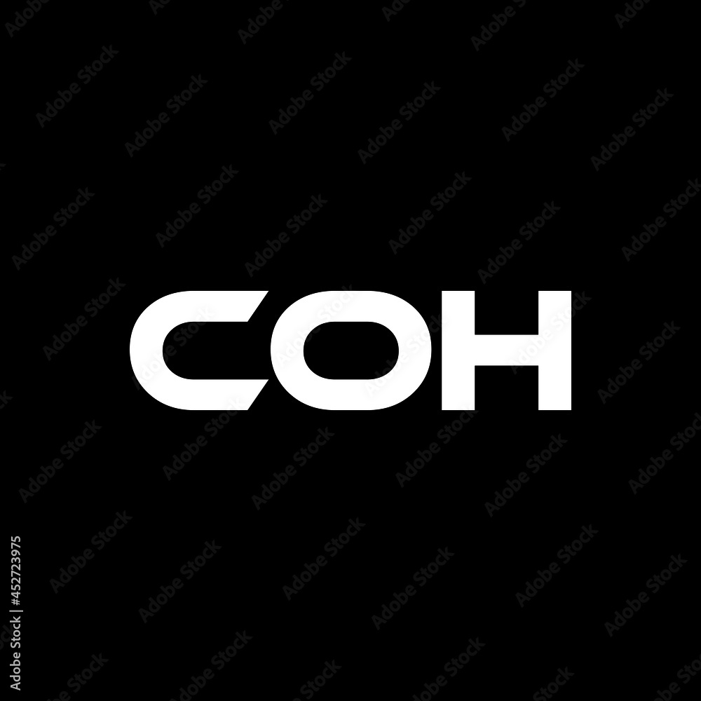COH letter logo design with black background in illustrator, vector ...