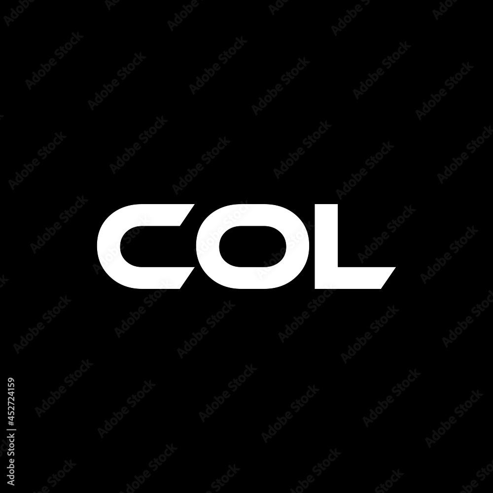 COL letter logo design with black background in illustrator, vector ...