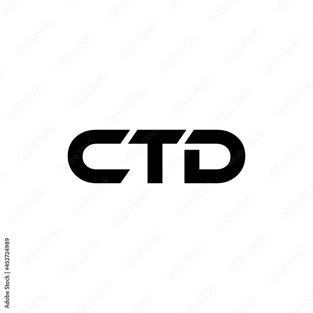 CTD letter logo design with white background in illustrator, vector ...
