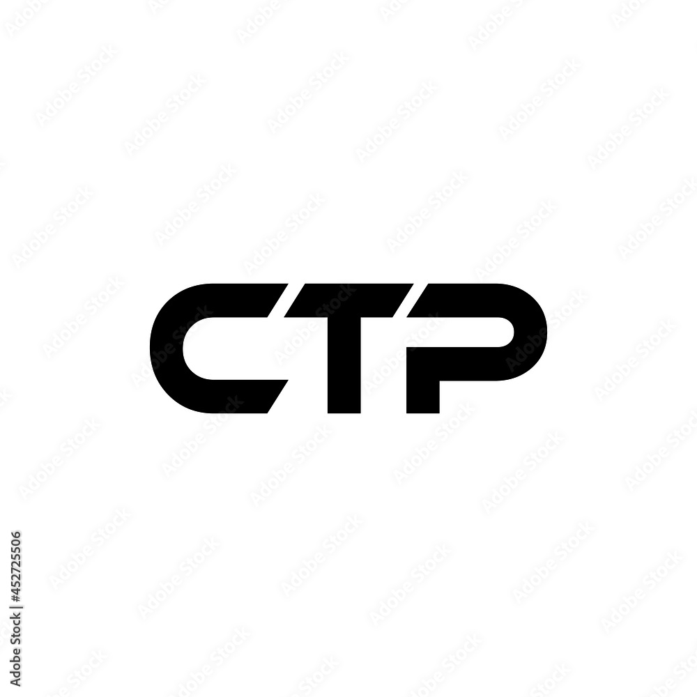 CTP letter logo design with white background in illustrator, vector ...