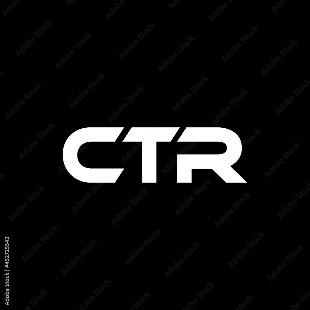 CTR letter logo design with black background in illustrator, vector ...