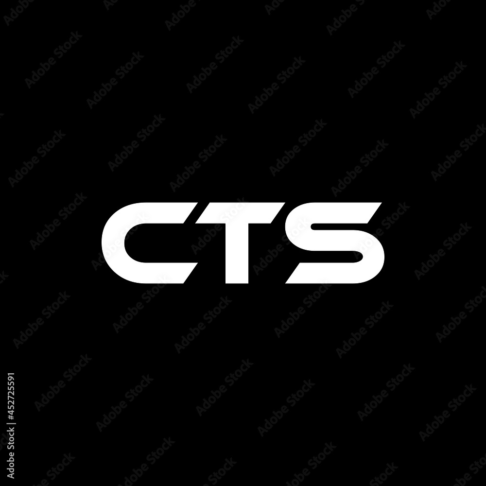 CTS letter logo design with black background in illustrator, vector ...