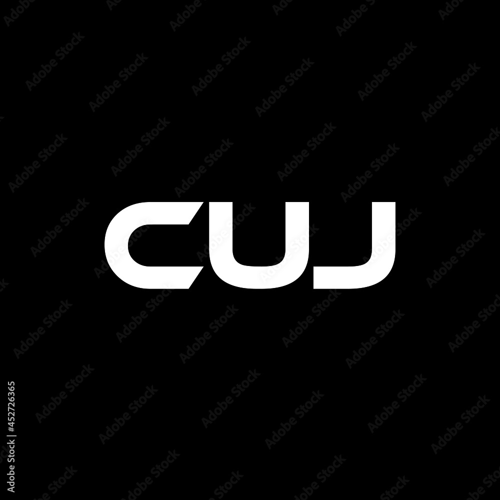 CUJ letter logo design with black background in illustrator, vector ...