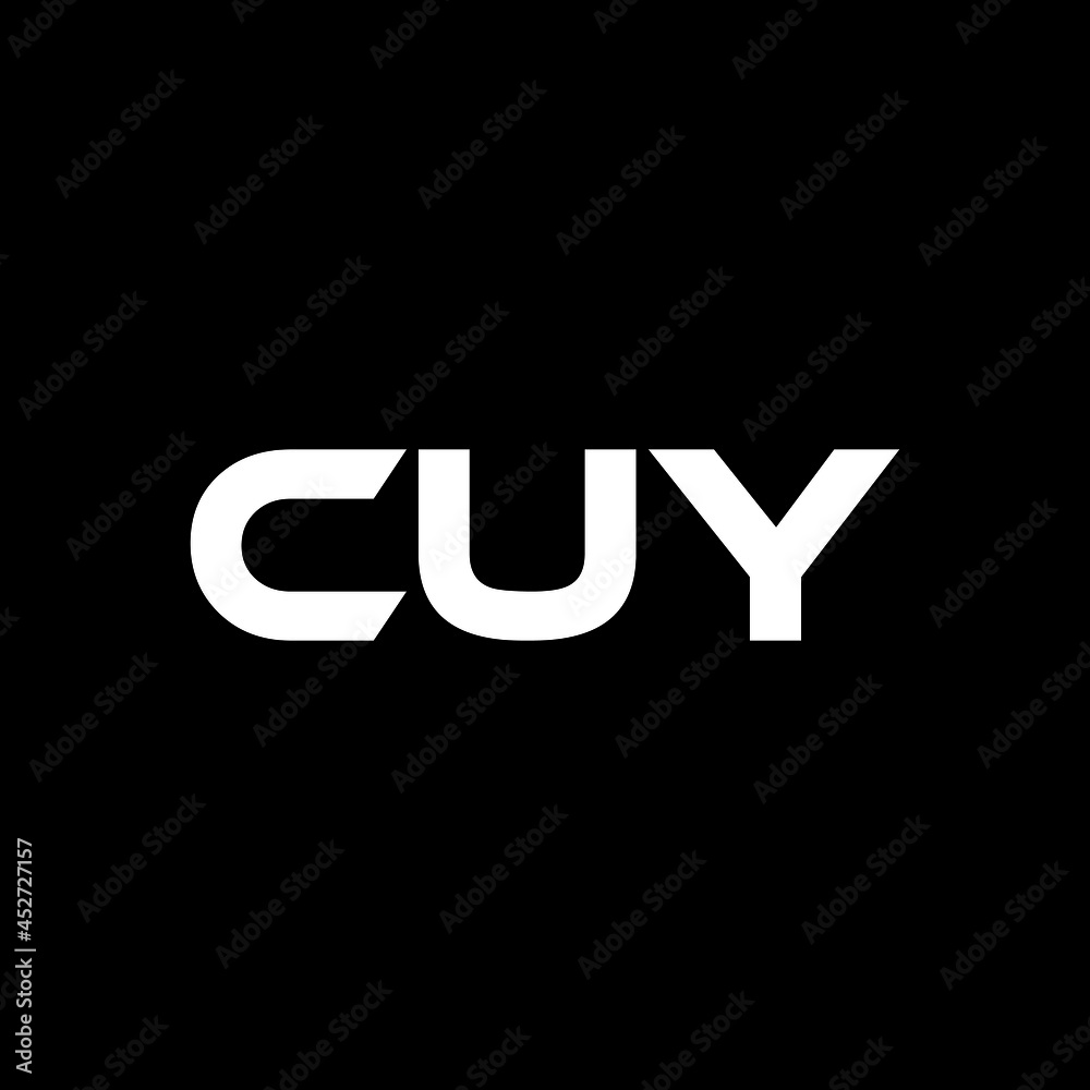 CUY letter logo design with black background in illustrator, vector ...