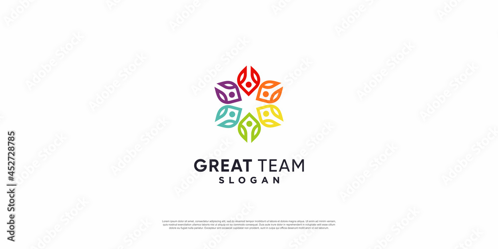 Team work logo with modern unique concept Premium Vector part 4 Stock ...