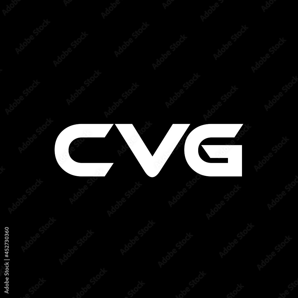 CVG letter logo design with black background in illustrator, vector ...