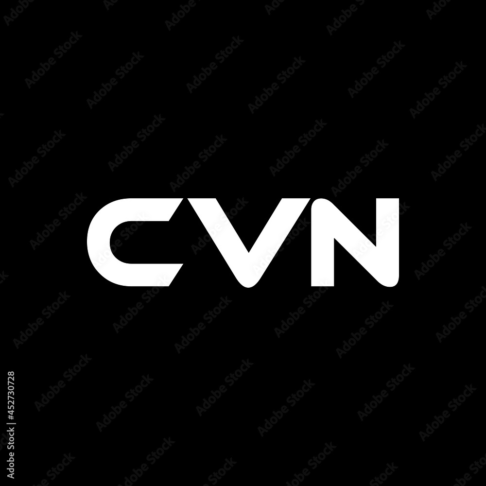 CVN letter logo design with black background in illustrator, vector ...