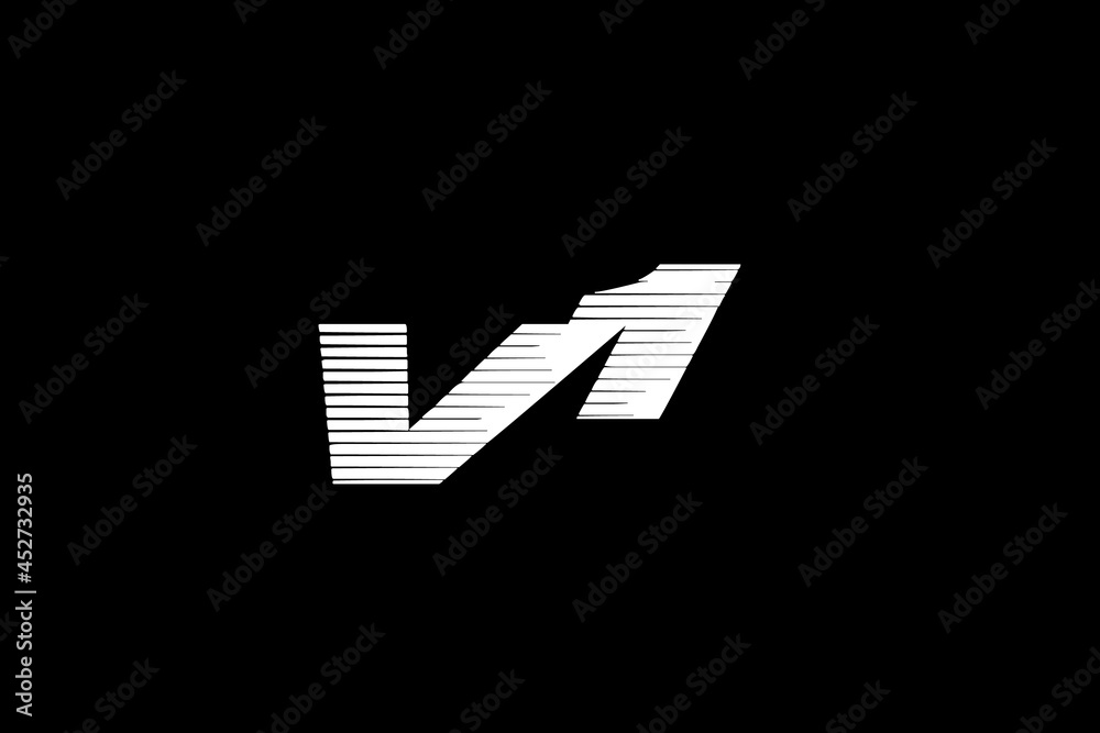 Letter V1 Logo Design With Speed Concept Stock Vector | Adobe Stock