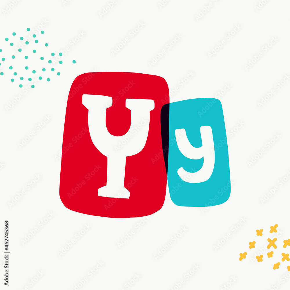 Y letter typewriter-inspired logo with bold slab serif letters in ...