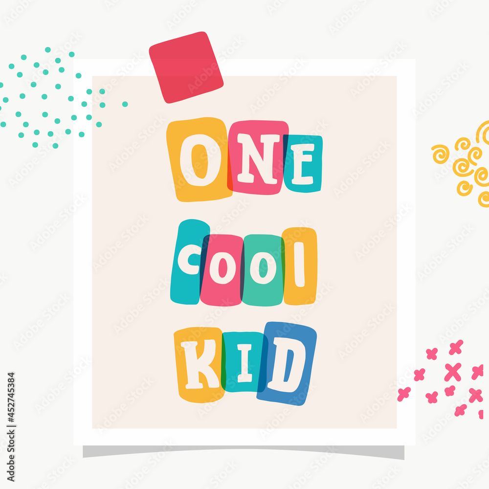 One cool kid lettering typewriter-inspired with bold slab serif symbols ...