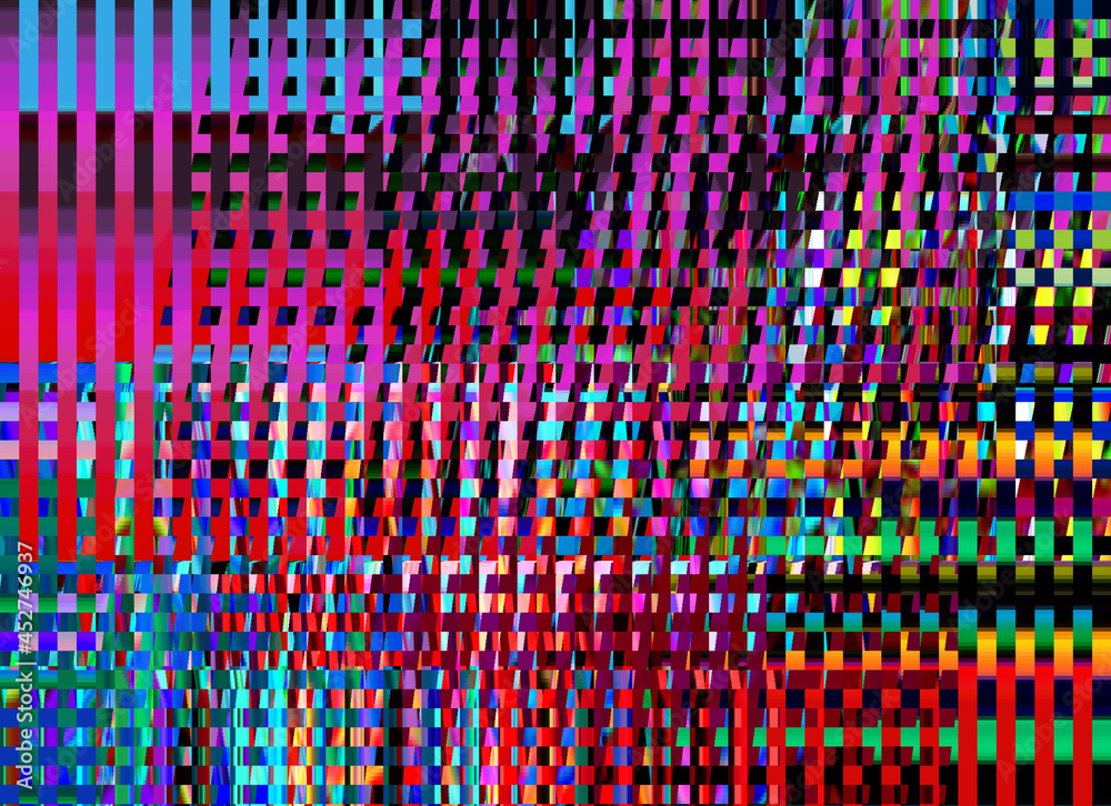 Glitch background TV VHS Noise Computer screen error Digital pixel ...