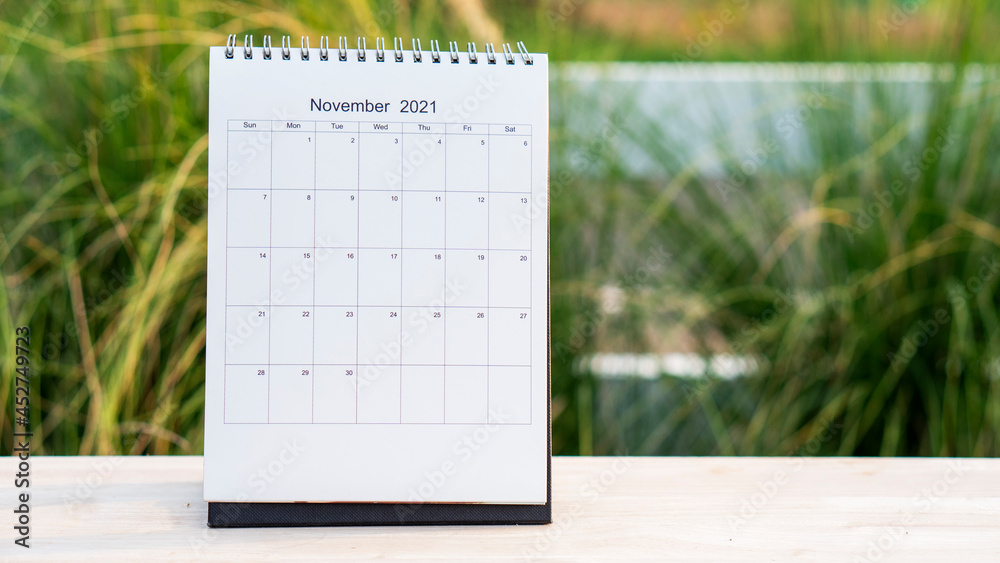 2021 Calendar desk place on table. Desktop Calender for Planner to plan ...