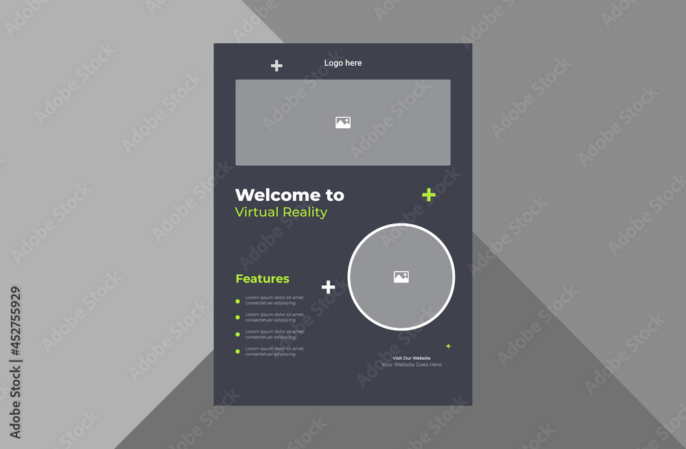 virtual reality flyer design template. hi-tech virtual reality poster ...