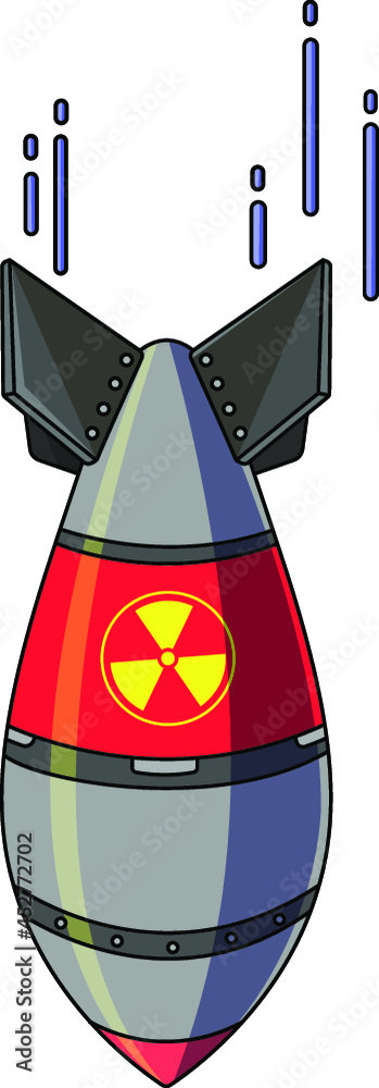 Cartoon vector illustration of a nuclear warhead Stock Vector | Adobe Stock