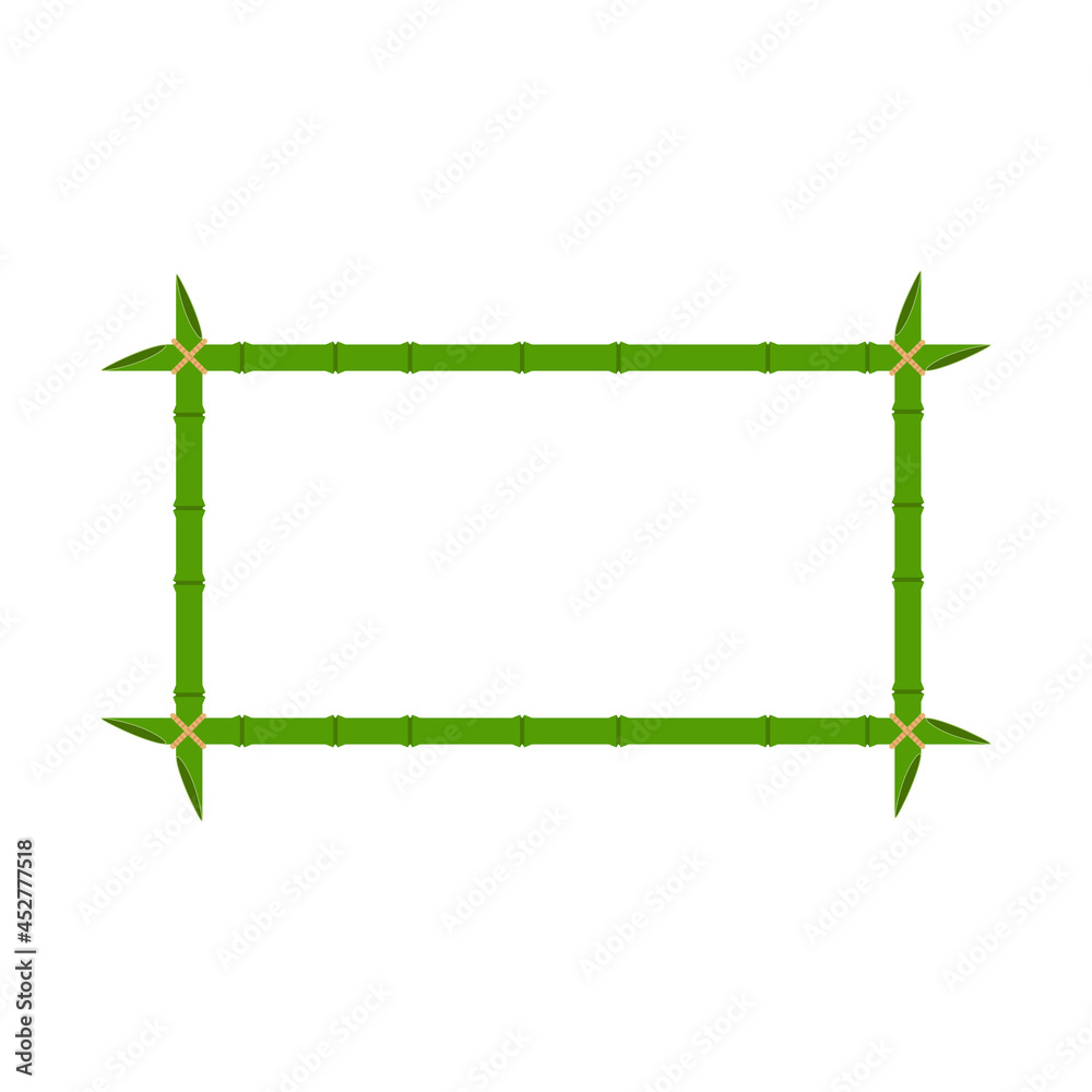 Green bamboo frame vector wood design illustration nature isolated ...