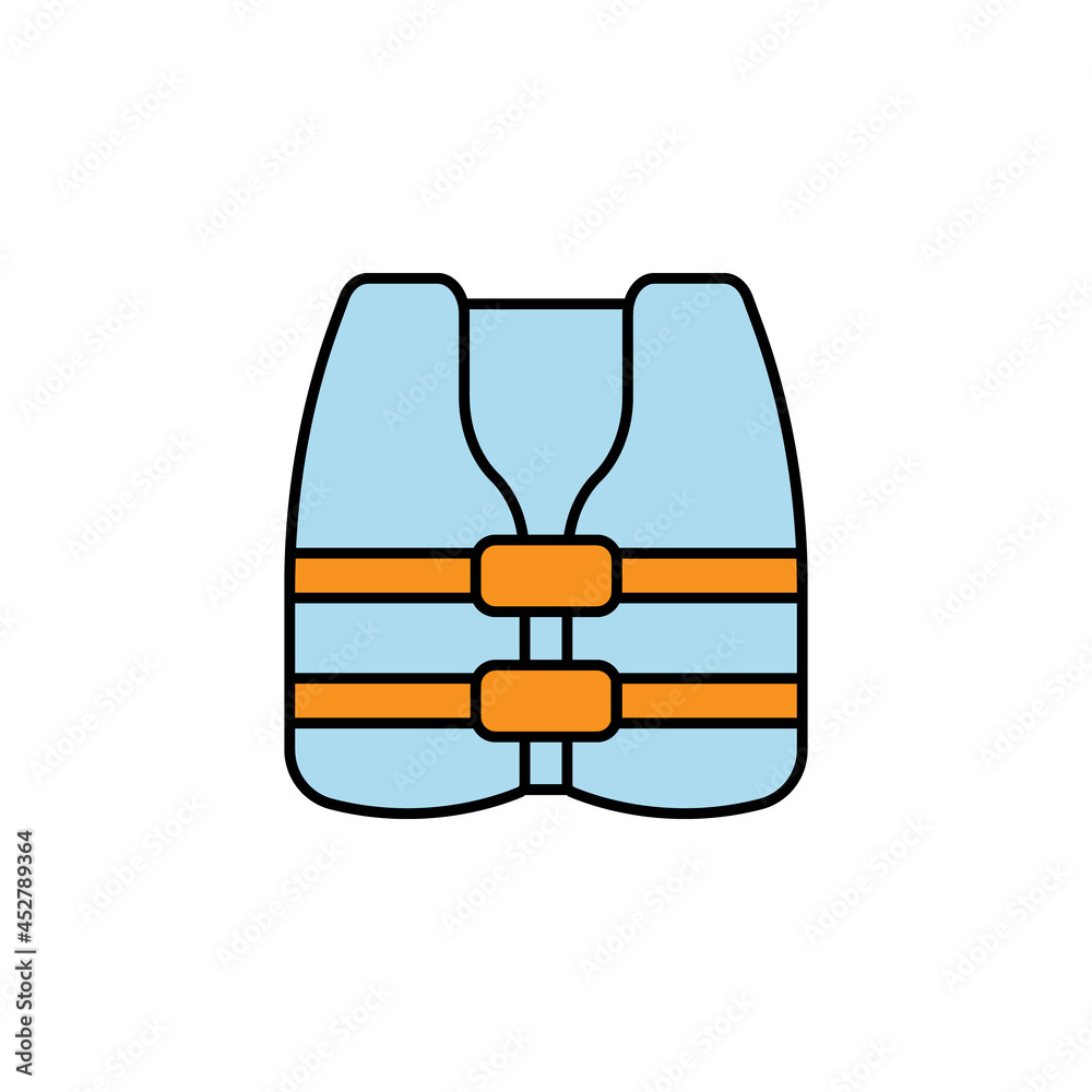 jacket, vest, life jacket, life, security line colored icon. Signs ...