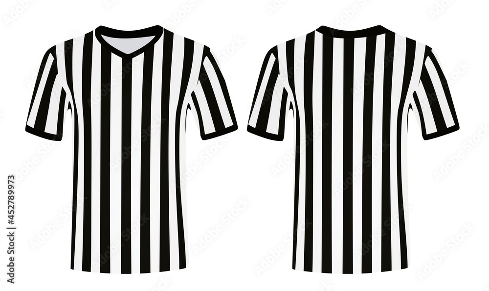 Striped referee jersey. vector illustration Stock Vector | Adobe Stock