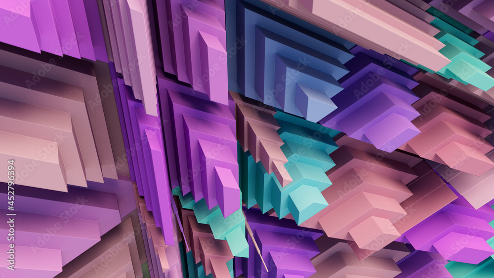 Pastel Colored Tech Background with a Geometric 3D Structure. Clean ...