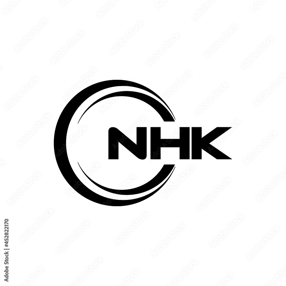 Vecteur Stock NHK letter logo design with white background in ...