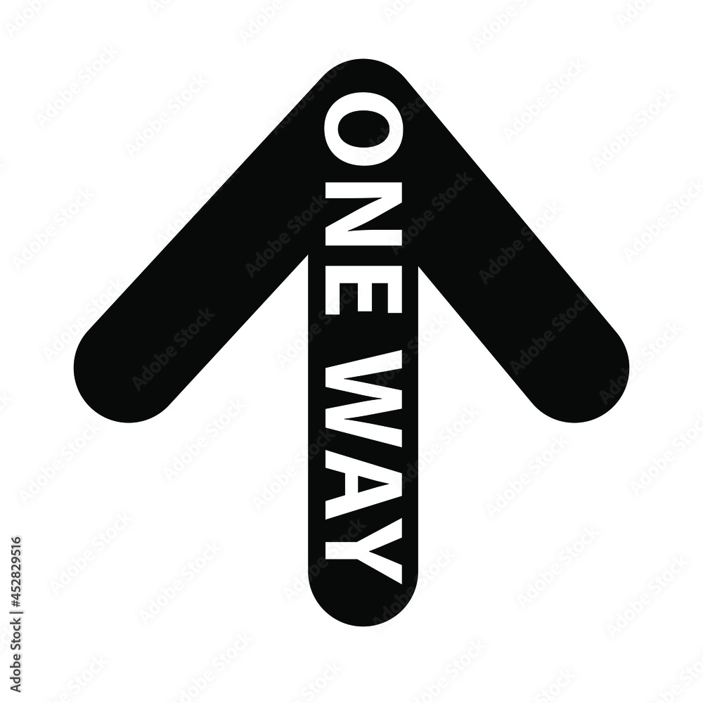 One way sign design with white wording on black arrow. symbol vector ...