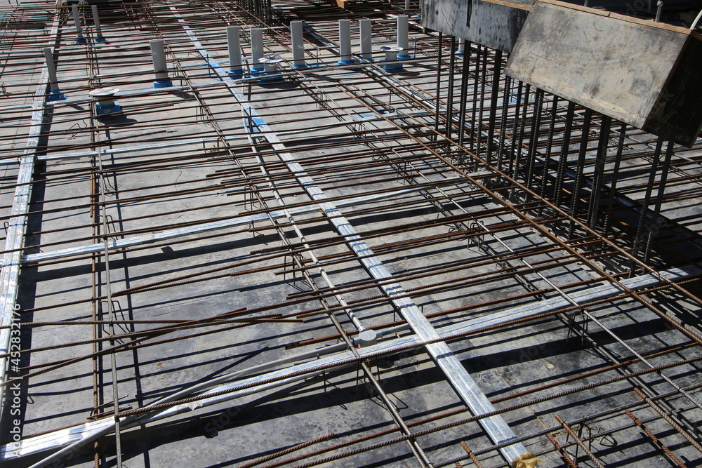 post-tension reinforcement construction building concrete slab pt post ...