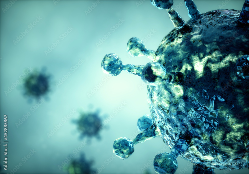 3d rendering of cells and viruses Stock Illustration | Adobe Stock