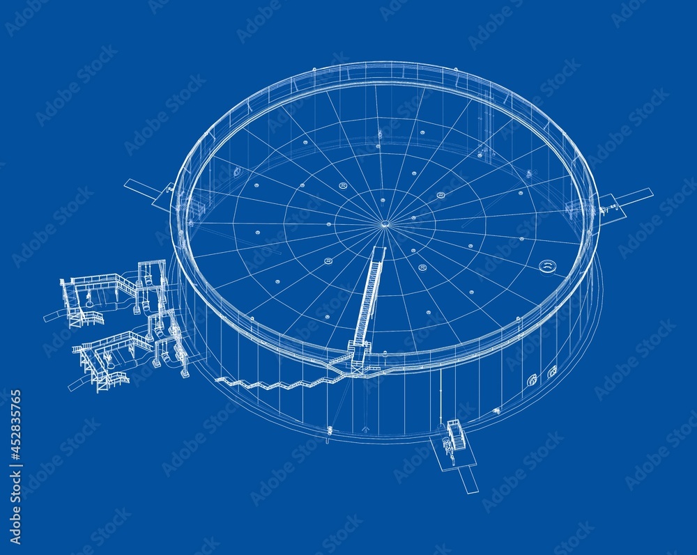 Large oil tank with floating roof. Vector Stock Vector | Adobe Stock