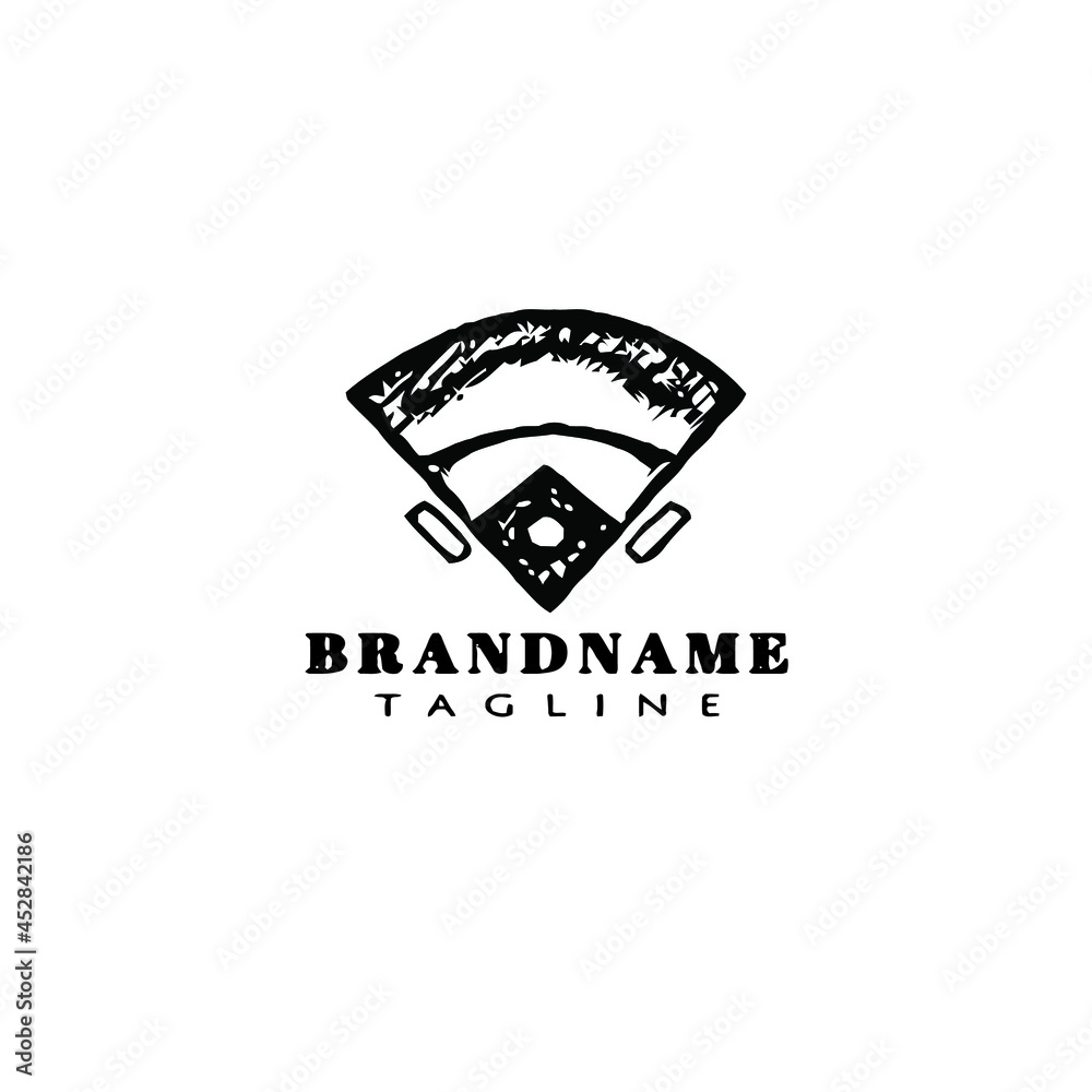 baseball field logo cartoon icon design template isolated black vector ...
