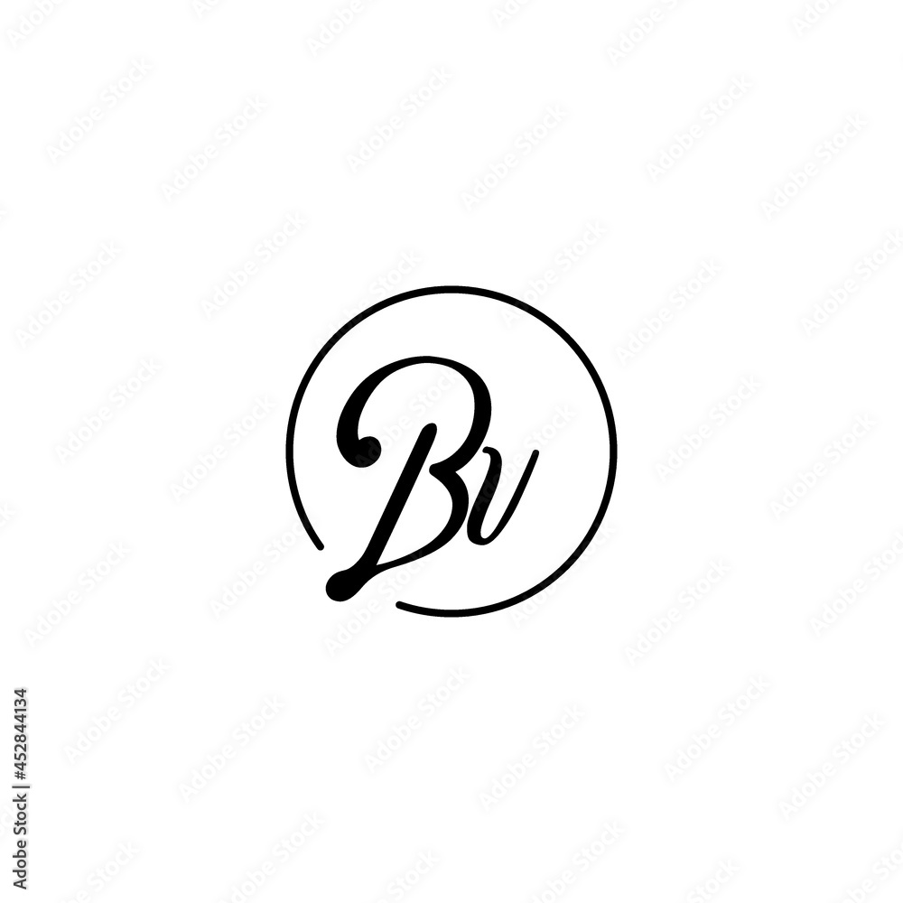 Vetor de BV circle initial logo best for beauty and fashion in bold ...