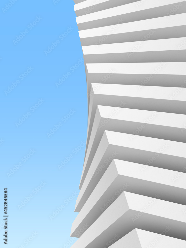 Abstract white curve architecture, Concave and convex, Twisted building ...