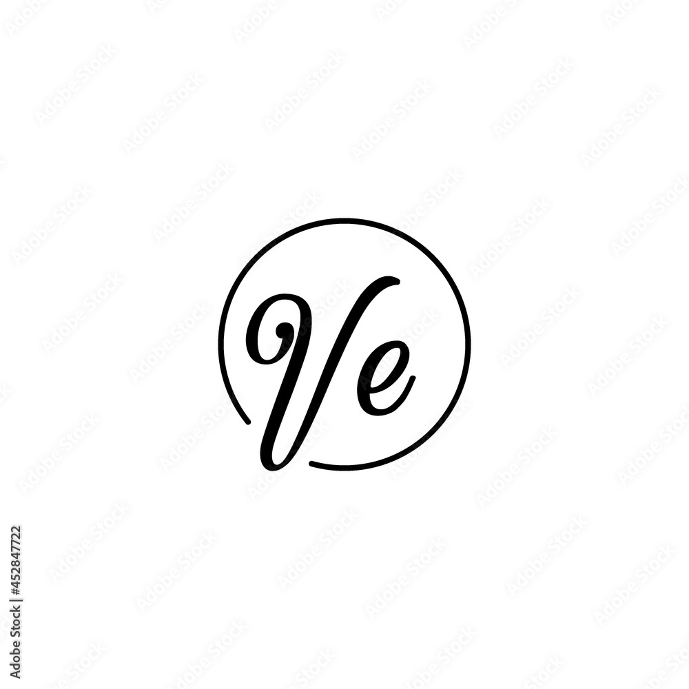 VE circle initial logo best for beauty and fashion in bold feminine ...