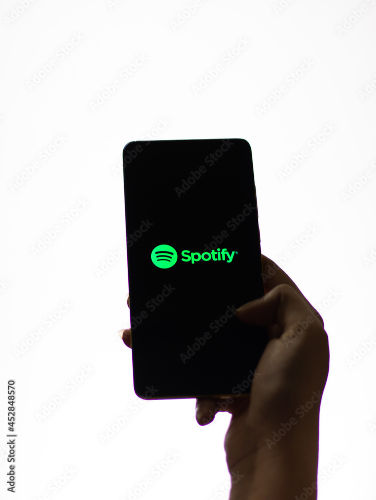 Assam, india - September 18, 2020 : Spotify logo on phone screen stock ...