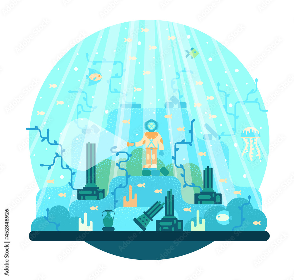 The explorer of the deep sea is looking for the remains of an ancient ...