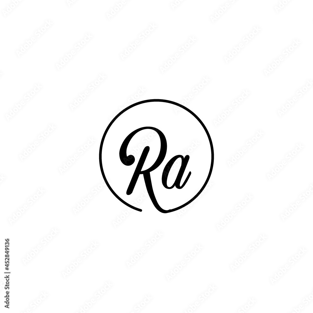 RA circle initial logo best for beauty and fashion in bold feminine ...