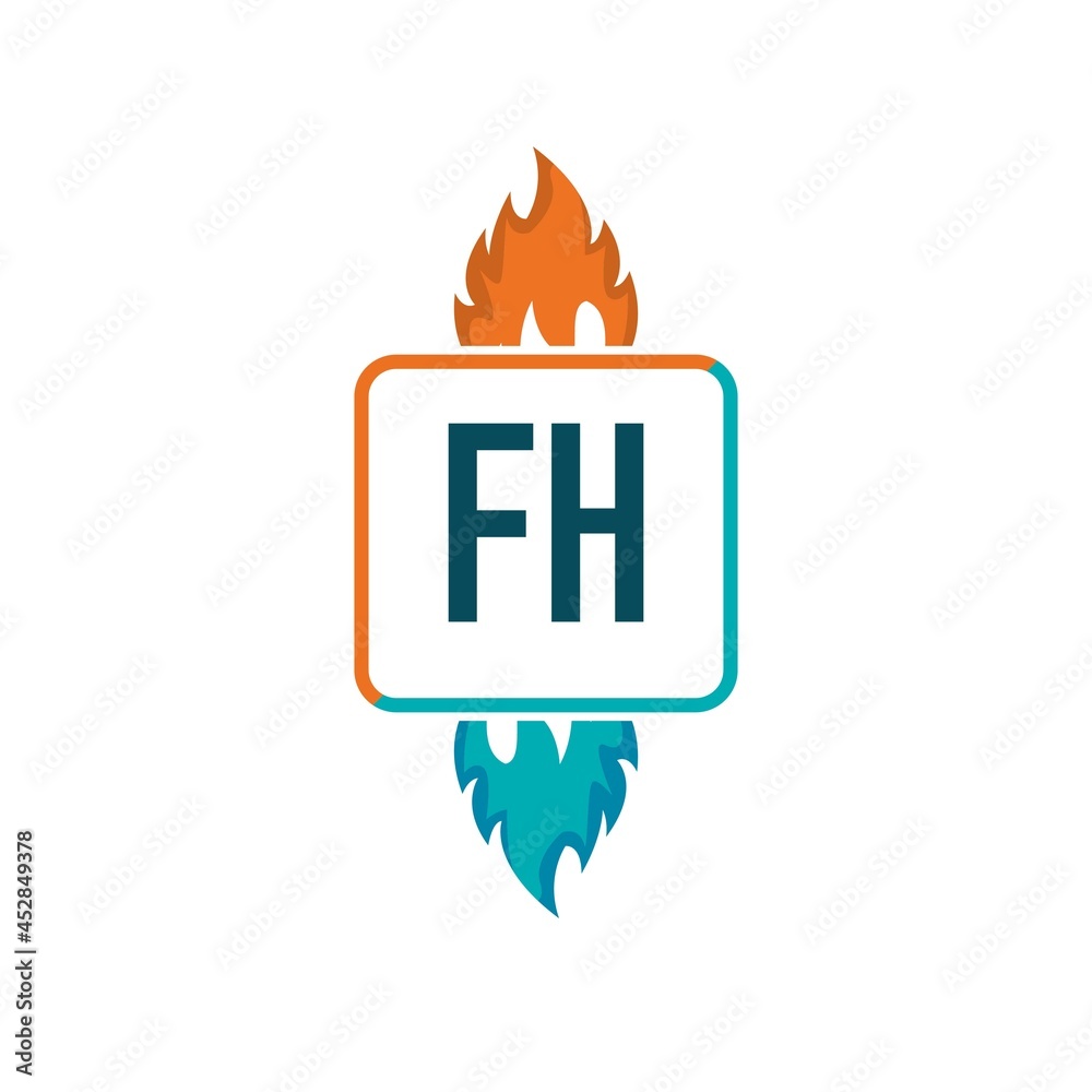 Initial Letter FH fire logo design template. Fire logo concept ...