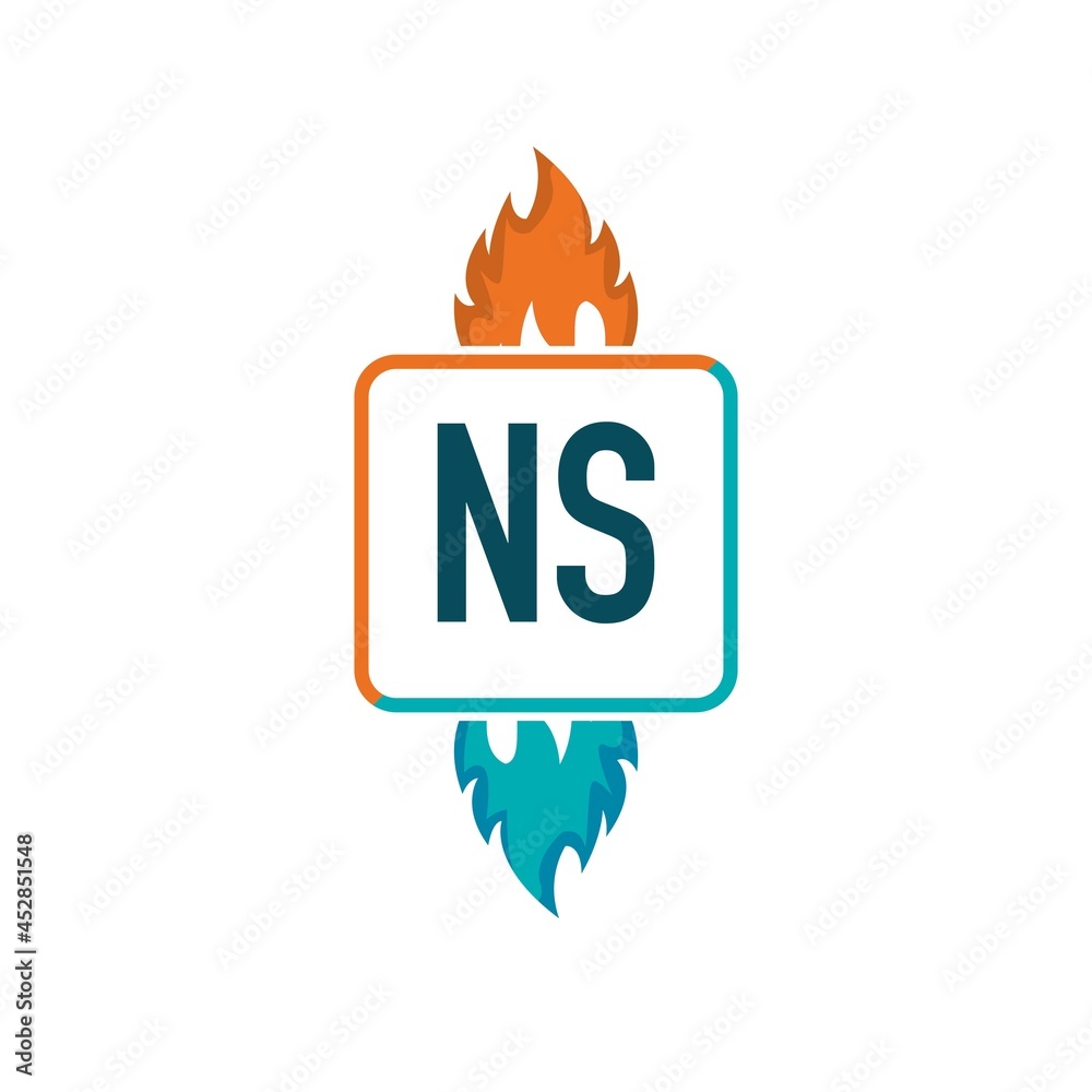 Initial Letter NS fire logo design template. Fire logo concept ...