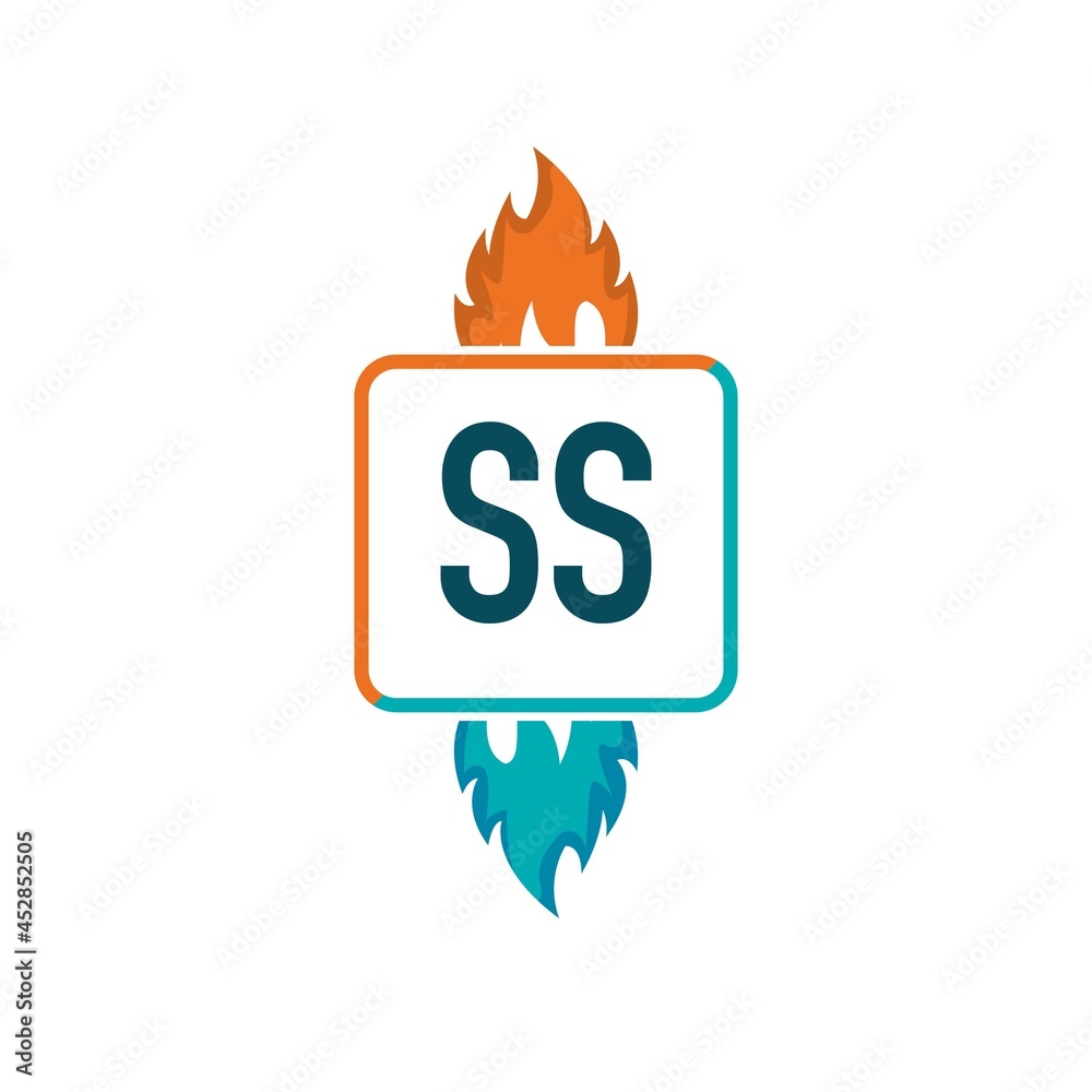 Initial Letter SS fire logo design template. Fire logo concept ...