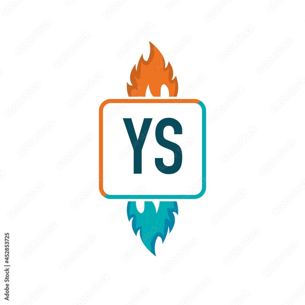 Initial Letter YS fire logo design template. Fire logo concept ...