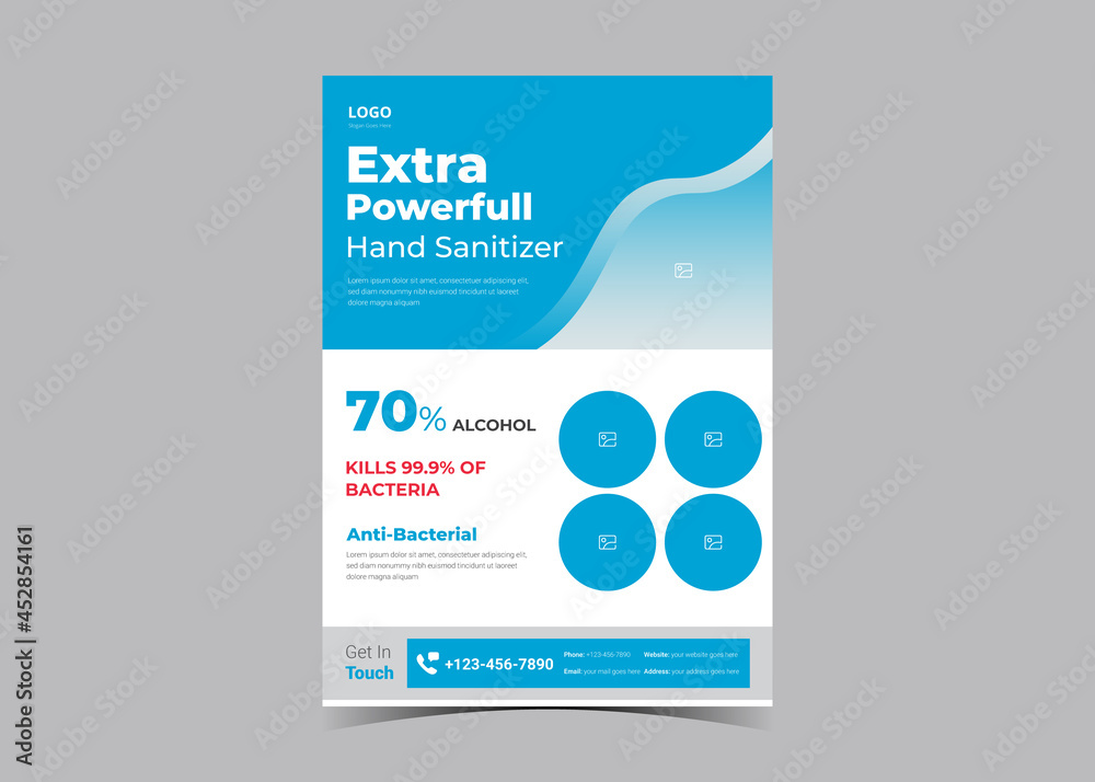 Hand sanitizer promotion flyer template. Hygiene hand sanitizer ...