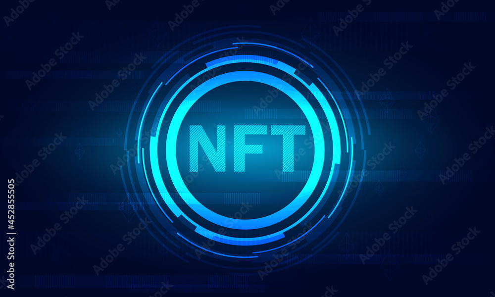 NFT Non fungible token concept.Crypto currency.Technology background ...
