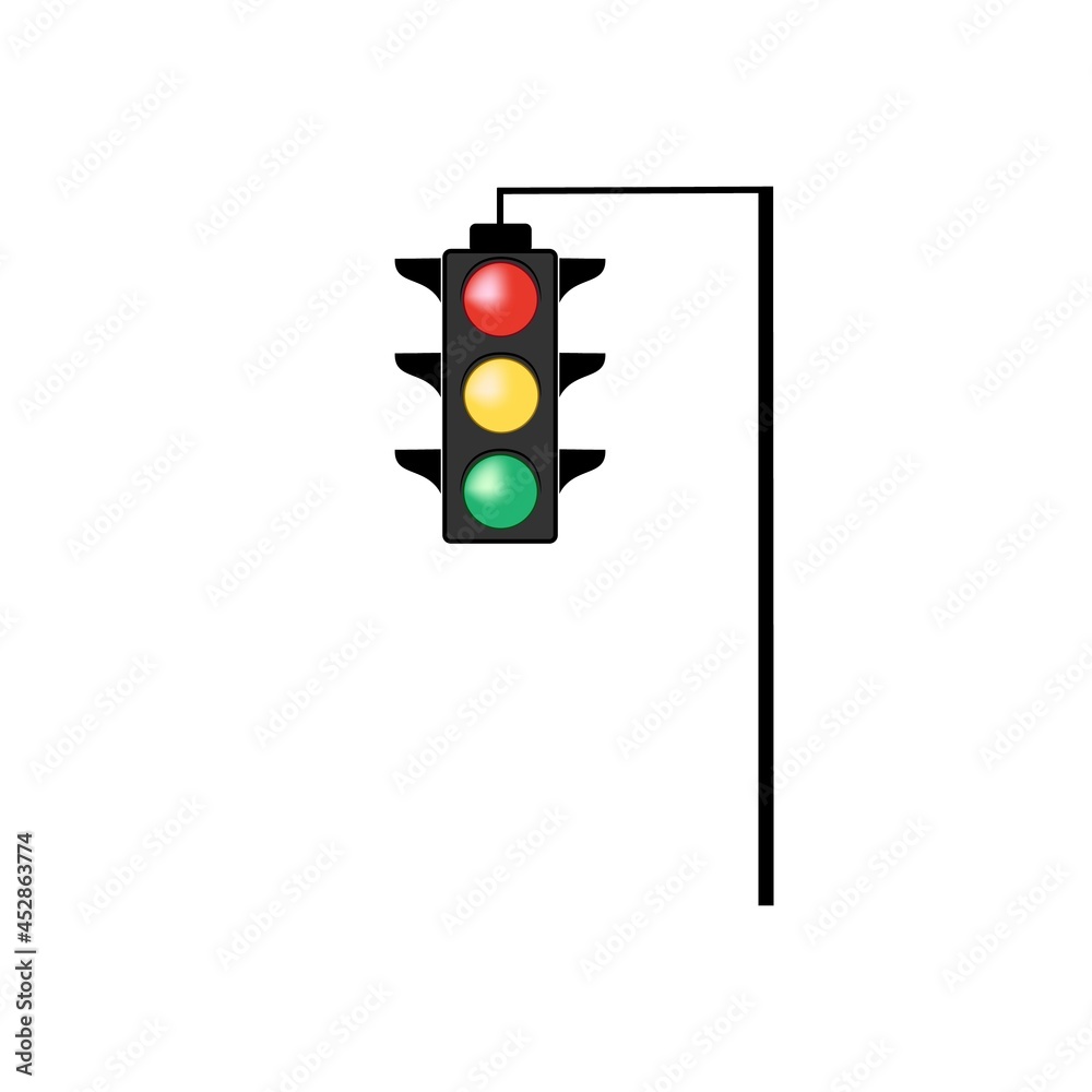 Stoplight. Icon traffic light on white background. Stock Vector | Adobe ...