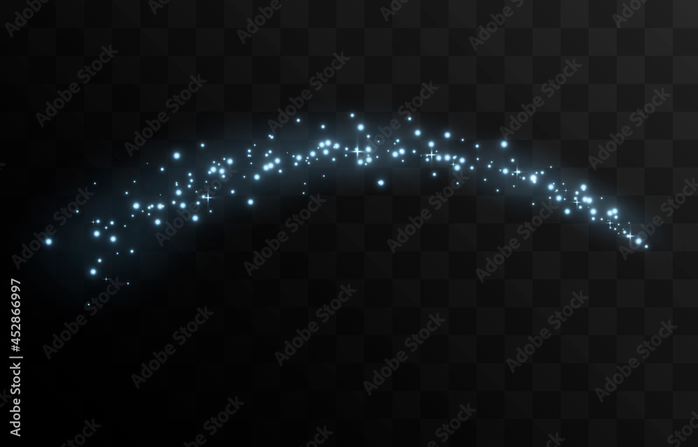 Vector blue light particles. Magic dust, glare, png magic glow, blue ...
