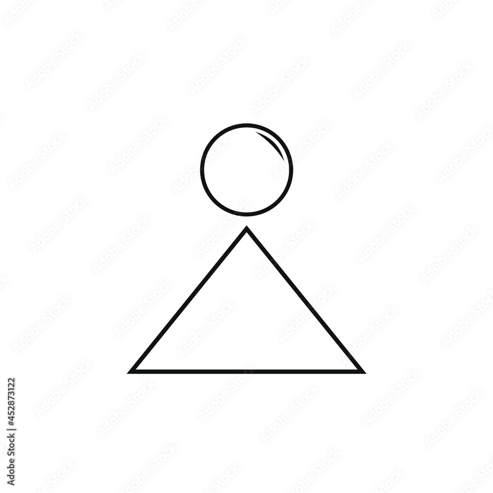 black outline triangle and circle forming people icon Stock Vector ...