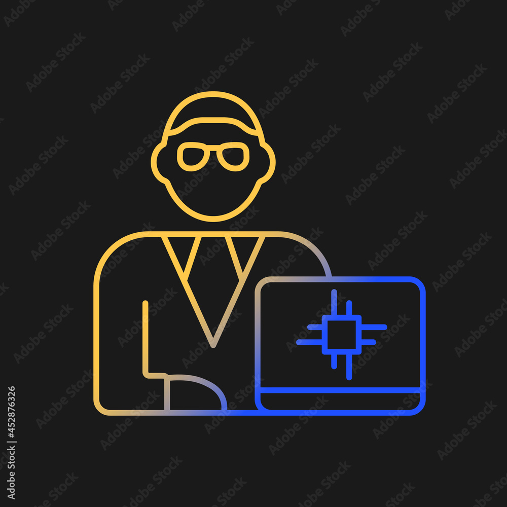 Chief technology officer gradient vector icon for dark theme ...