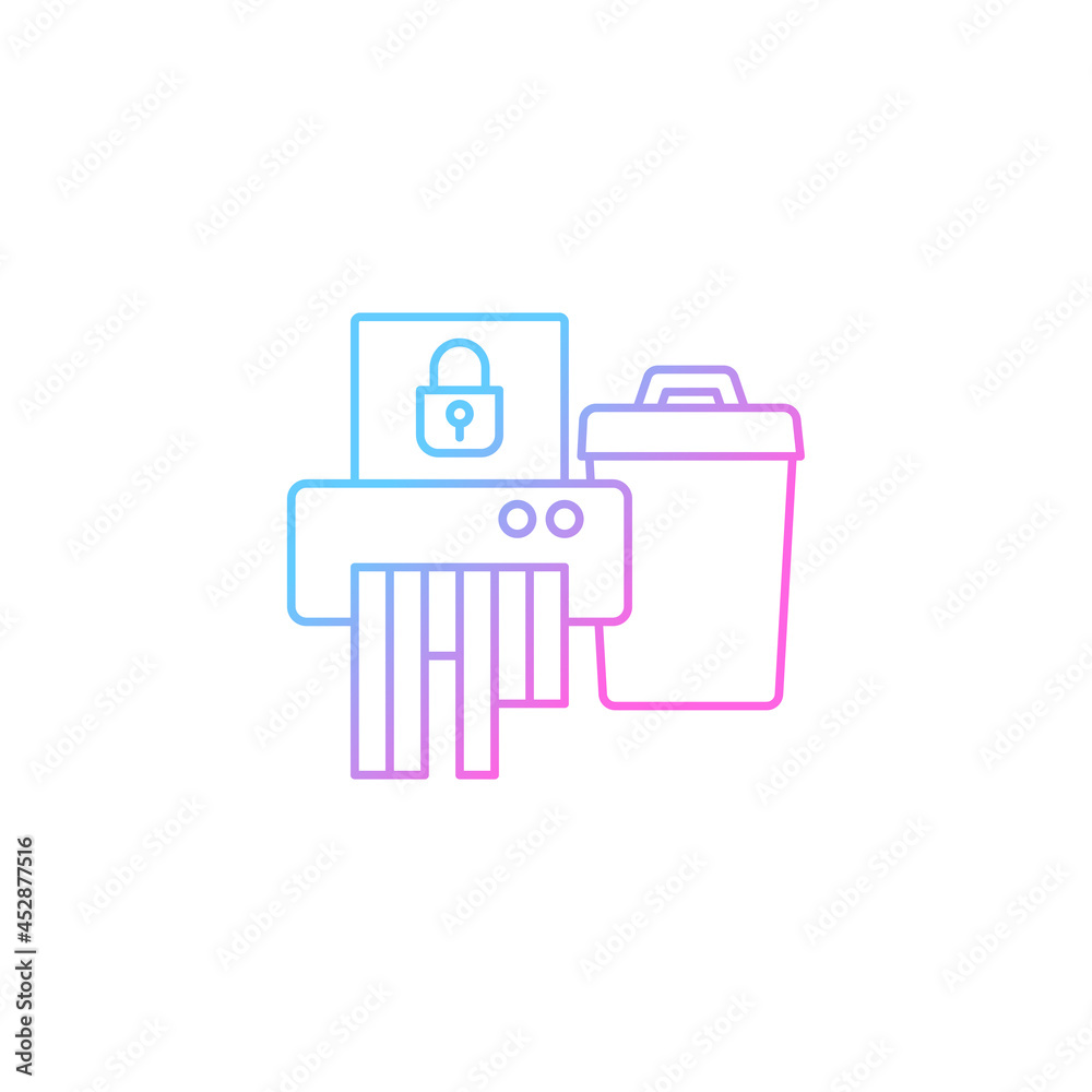 Sensitive information disposal gradient linear vector icon ...