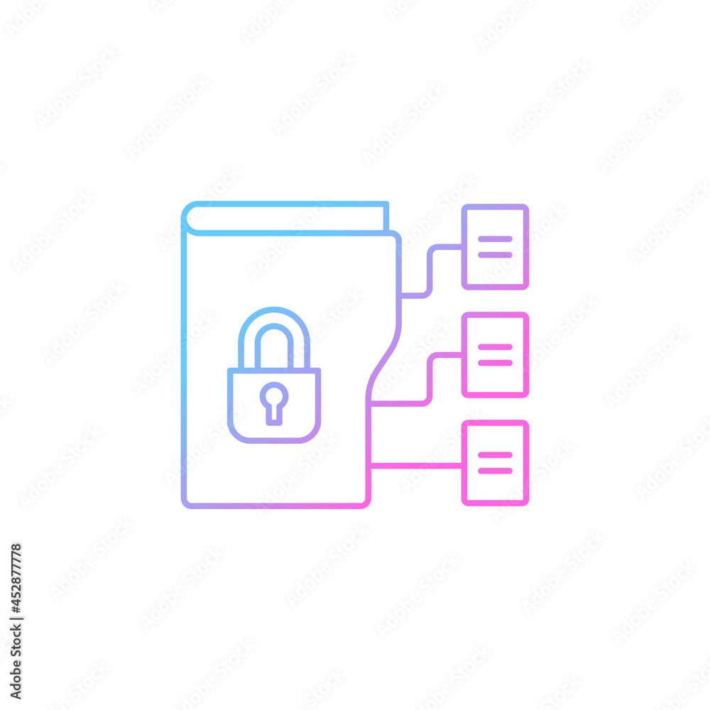 Data classification gradient linear vector icon. Organizing information into categories ...