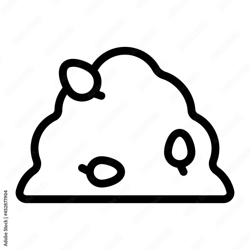 Leaf pile icon with outline style. Suitable for website design, logo ...
