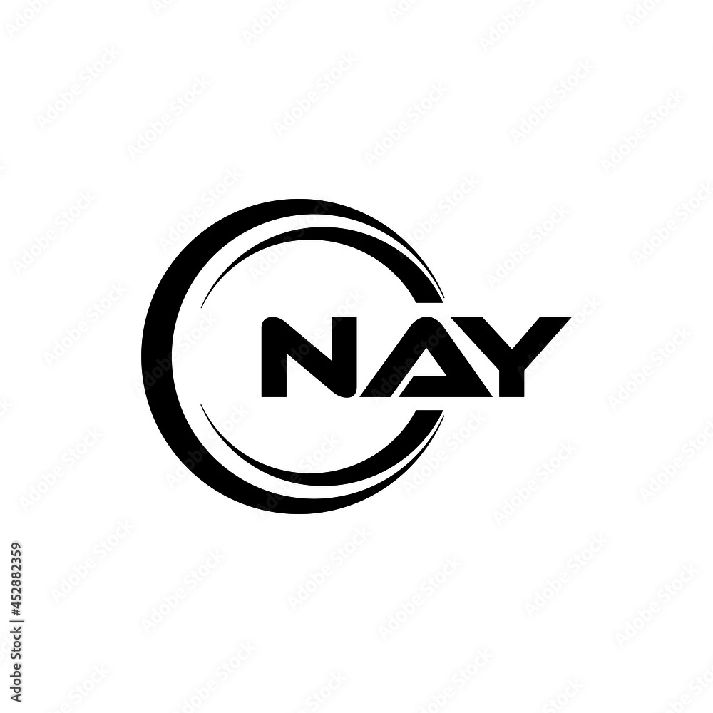 NAY letter logo design with white background in illustrator, vector ...