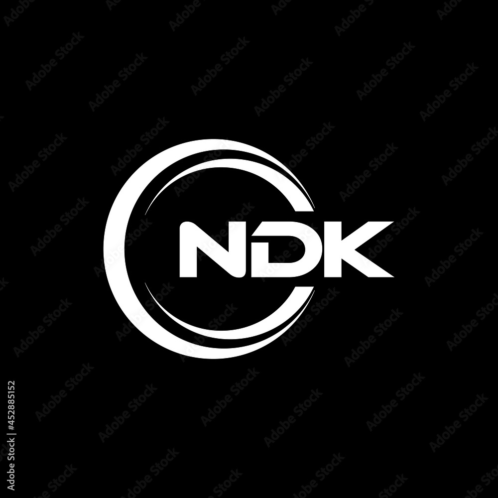 NDK letter logo design with black background in illustrator, vector ...