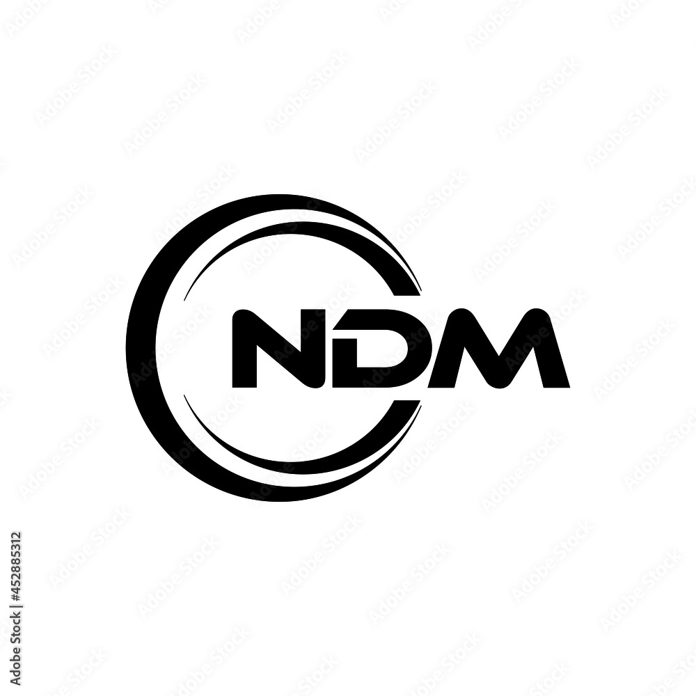 NDM letter logo design with white background in illustrator, vector ...